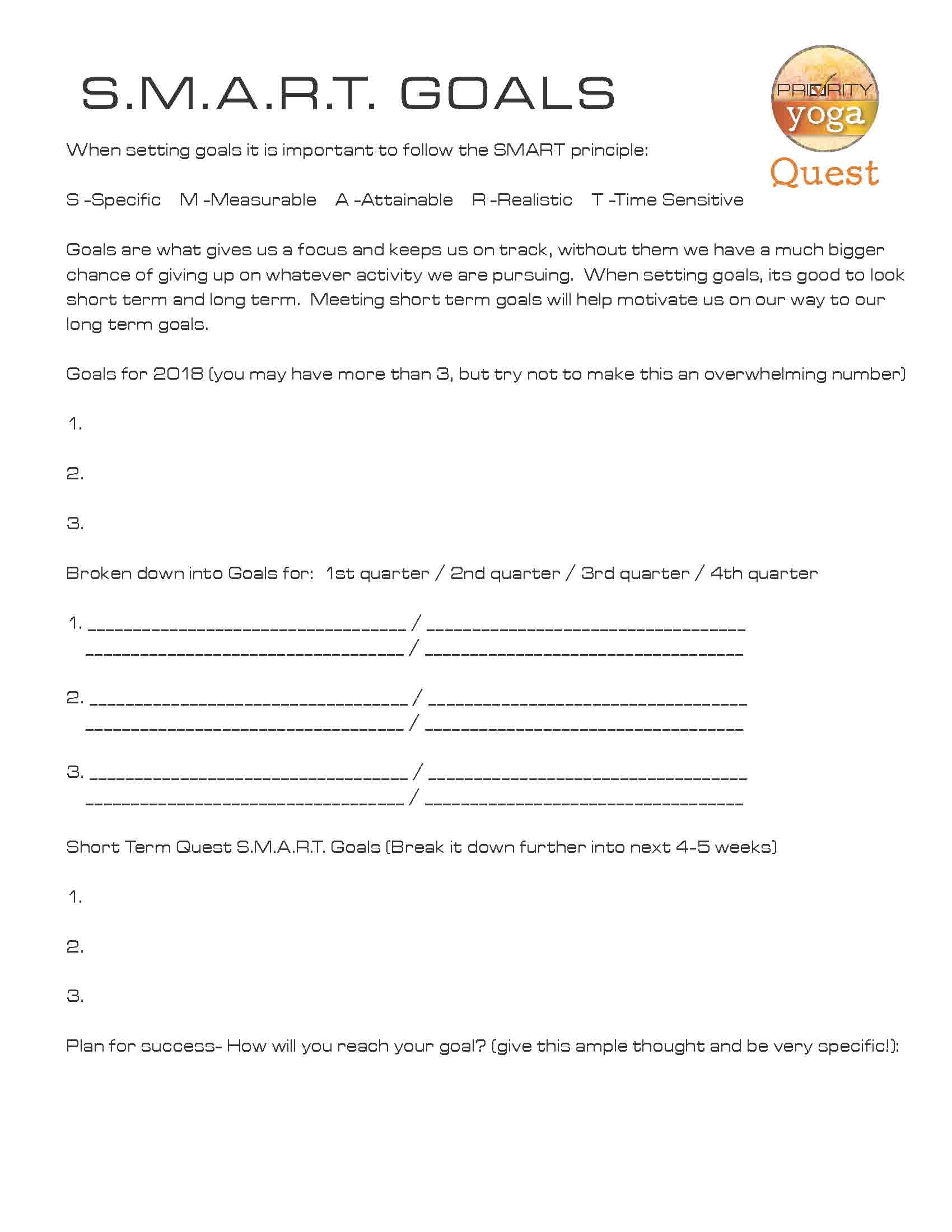 Goal Setting | Priority Yoga